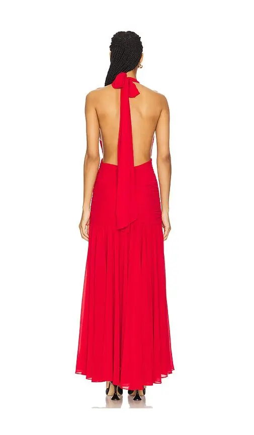 Bardot Halter Neck Maxi Dress