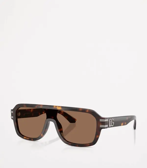 Dolce & Gabbana Oversized Pilot Sunglasses - Brown