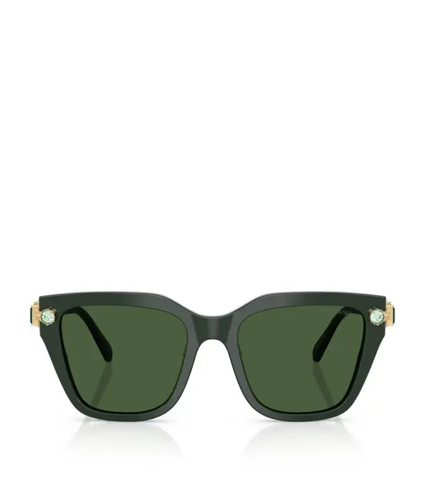 SWAROVSKI Acetate Oversized Sk6041 Sunglasses - Green