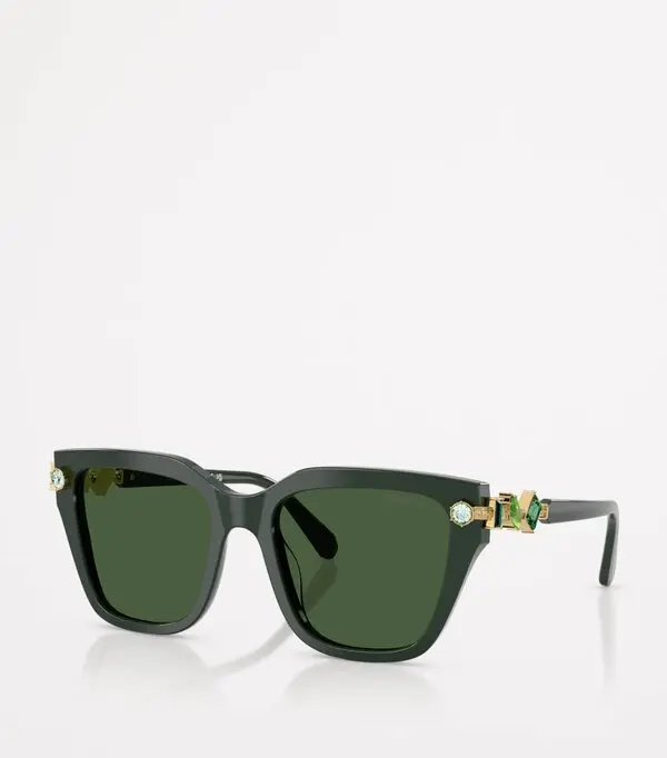 SWAROVSKI Acetate Oversized Sk6041 Sunglasses - Green