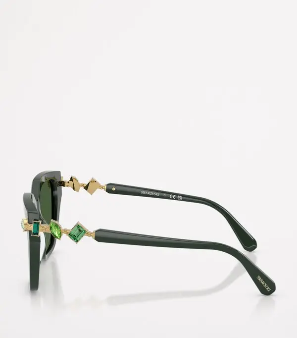 SWAROVSKI Acetate Oversized Sk6041 Sunglasses - Green