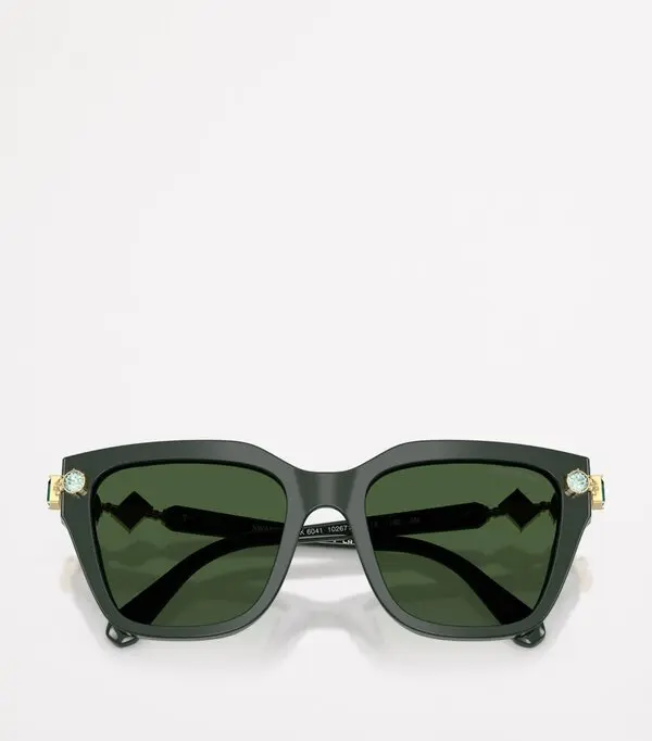 SWAROVSKI Acetate Oversized Sk6041 Sunglasses - Green