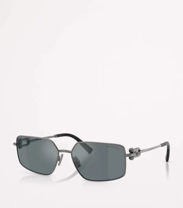 Tiffany & Co. Rectangular Metal Sunglasses - Grey