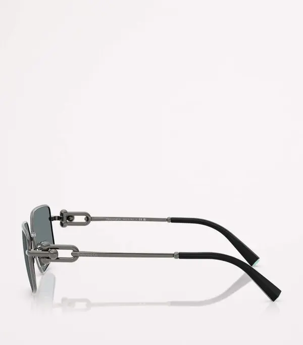 Tiffany & Co. Rectangular Metal Sunglasses - Grey
