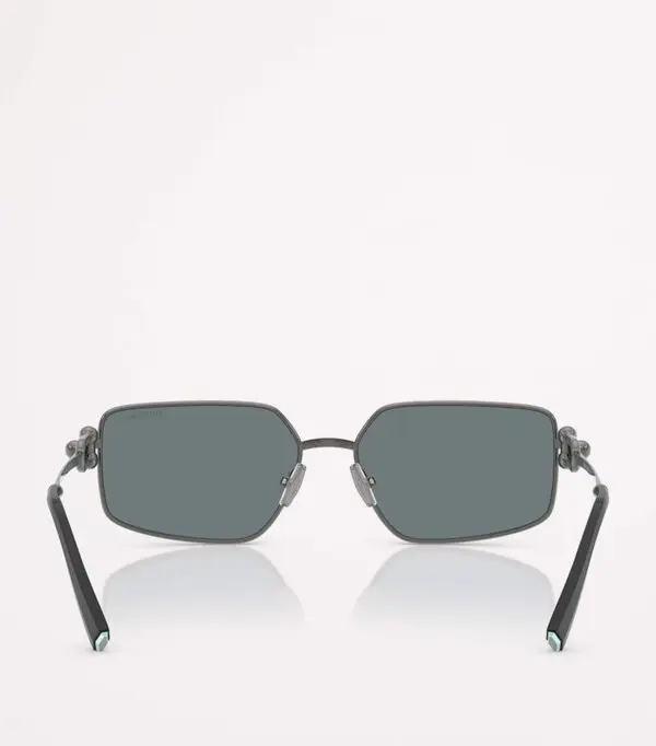 Tiffany & Co. Rectangular Metal Sunglasses - Grey