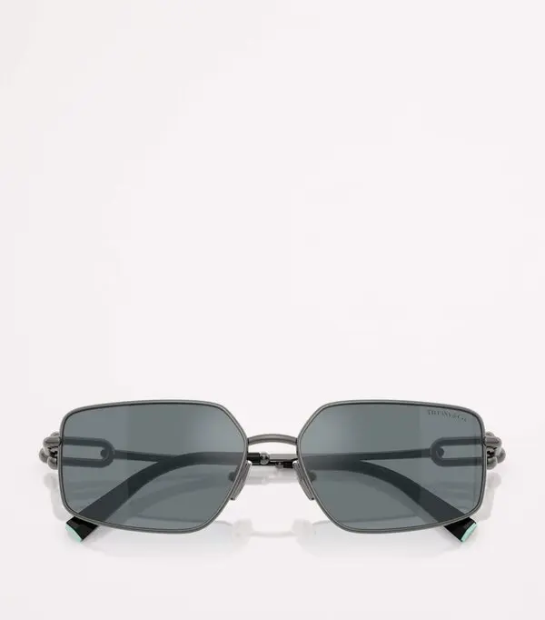 Tiffany & Co. Rectangular Metal Sunglasses - Grey