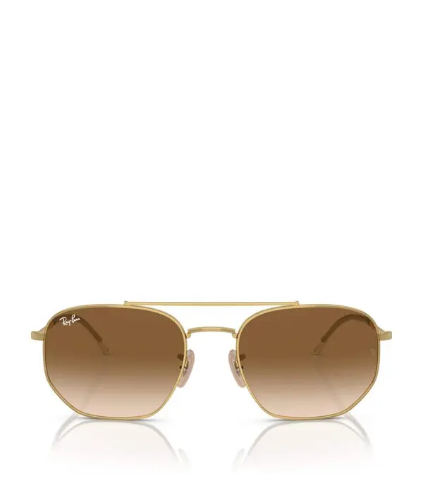 Ray-ban Metal Full Rim Octagon Sunglasses - Gold