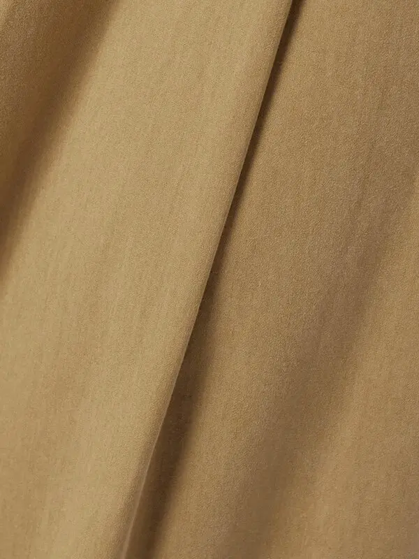 Another Tomorrow Pleated Organic Cotton-blend Twill Wide-leg Trousers - Green