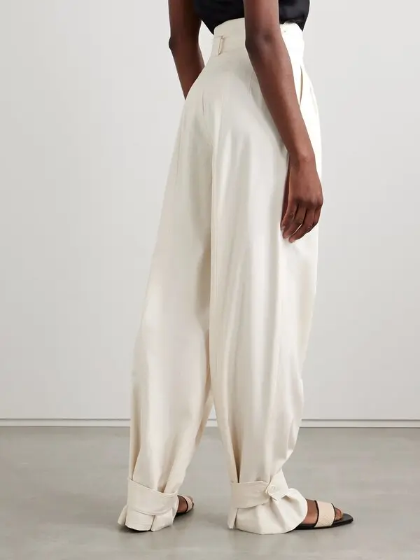 Another Tomorrow Belted Lyocell And Organic Cotton-blend Tapered Trousers