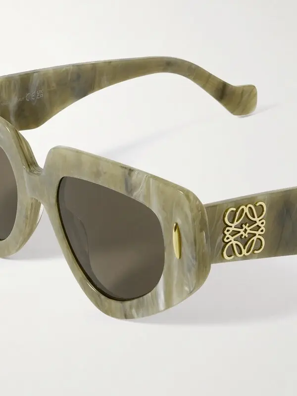 Loewe Cat Eye Acetate Sunglasses With Gold Tone Anagram Emblem