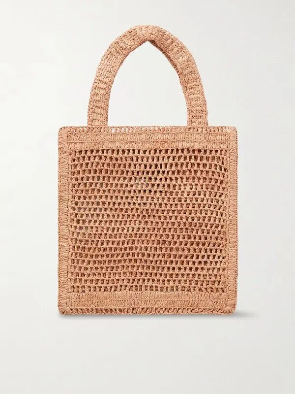 Chloé Crocheted Tote With Gold Tone Charms