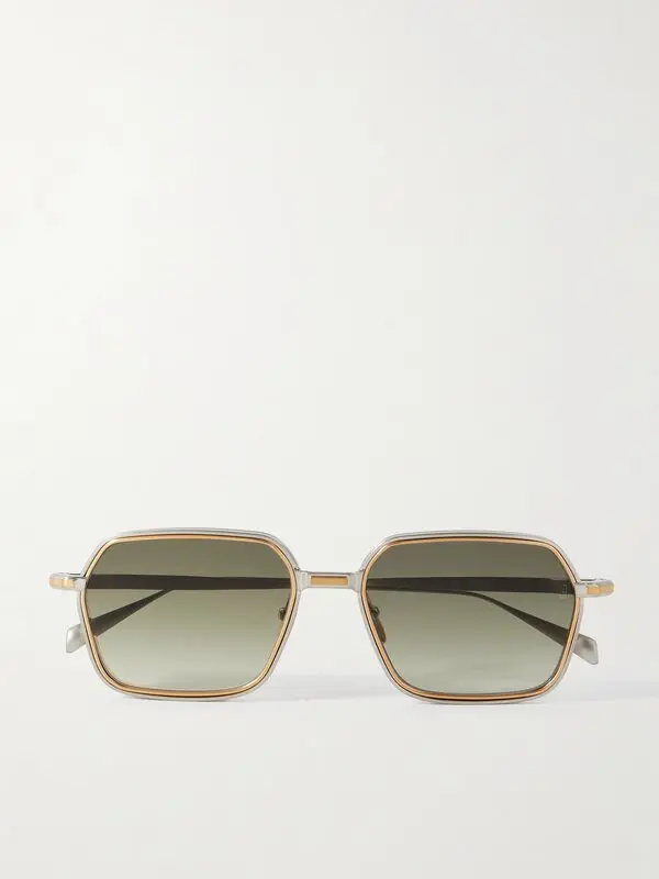 JACQUES MARIE MAGE Admiral Square-frame Sunglasses - Silver