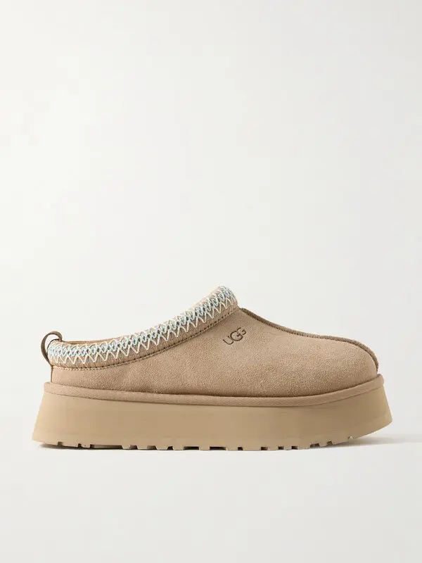 UGG Tazz Suede Platform Slippers - Neutrals