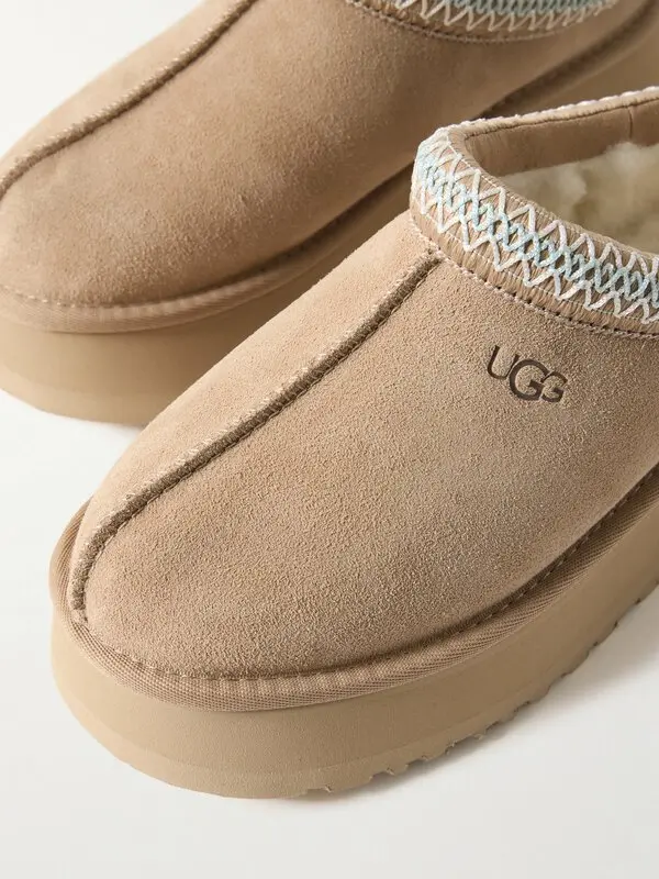 UGG Tazz Suede Platform Slippers - Neutrals
