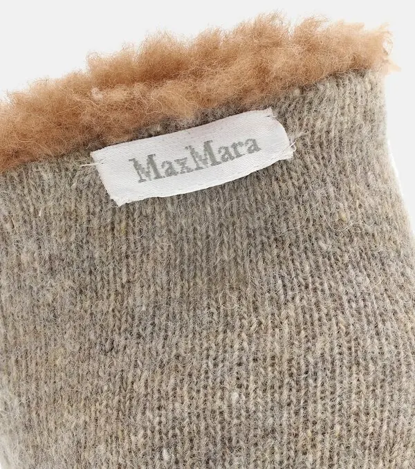 Max Mara Ombrato Camel Hair And Silk Mittens - Brown