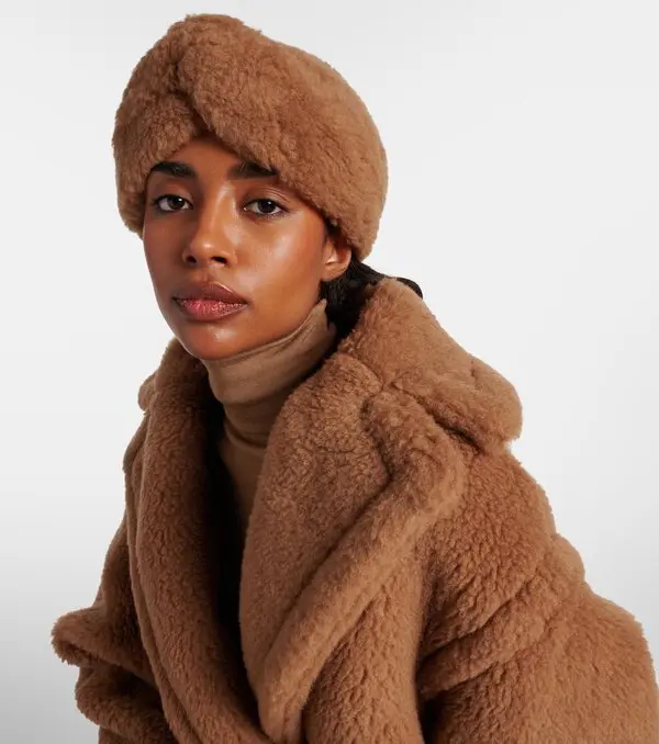 Max Mara Ovidio Camel Wool And Silk Headband - Brown