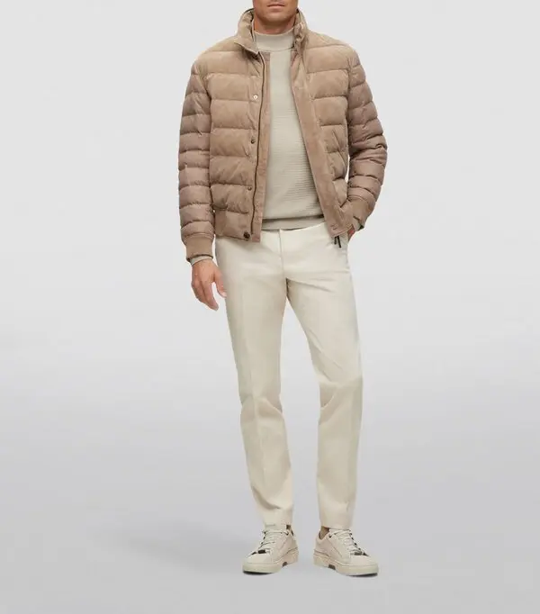 BOSS Fine Knit Mock Neck Sweater - Beige