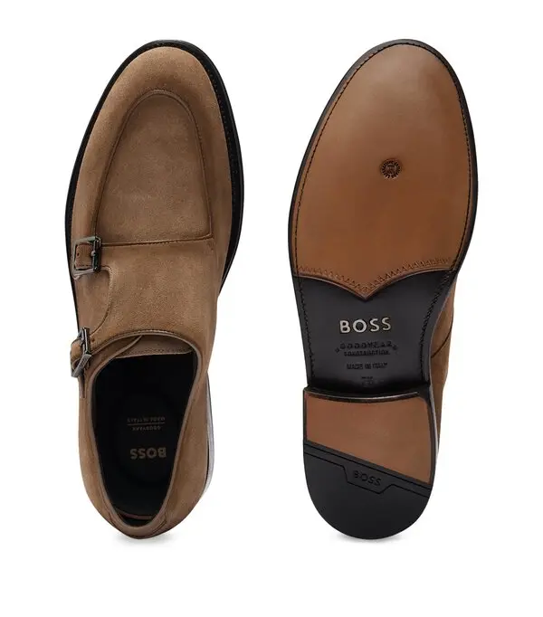 BOSS Suede Double Buckle Monk Shoes