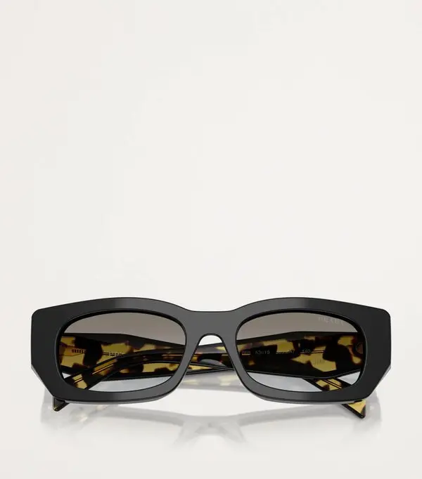 Prada Acetate Rectangle Sunglasses - Black