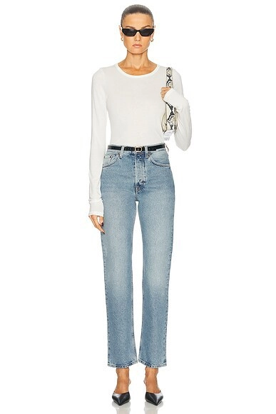 Eterne Fitted Crewneck Long Sleeve Top - Ivory