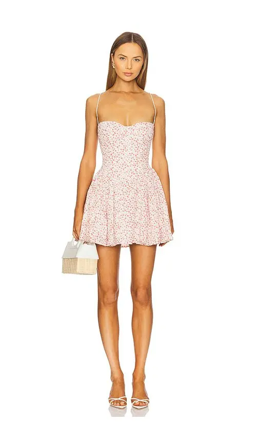 Bardot Estie Embroidered Mini Dress - Red