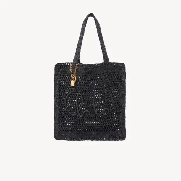 Chloé Raffia Tote Bag - Black
