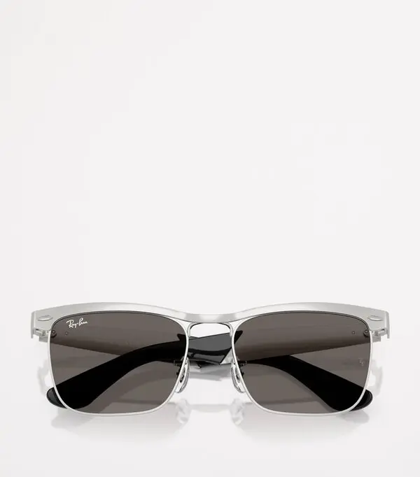 Ray-ban Wayfarer Deluxe Square Frame Sunglasses - Silver