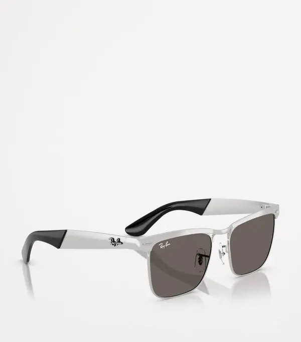 Ray-ban Wayfarer Deluxe Square Frame Sunglasses - Silver