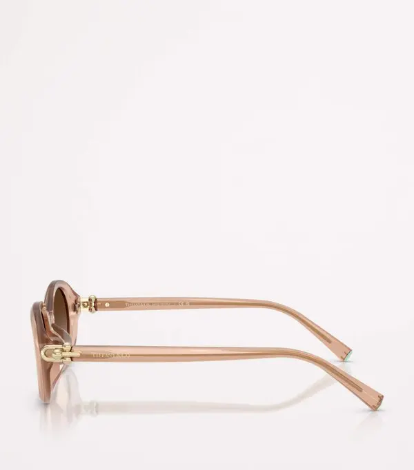 Tiffany & Co. Oval Acetate Sunglasses - Beige