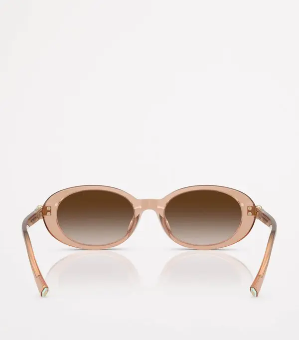 Tiffany & Co. Oval Acetate Sunglasses - Beige