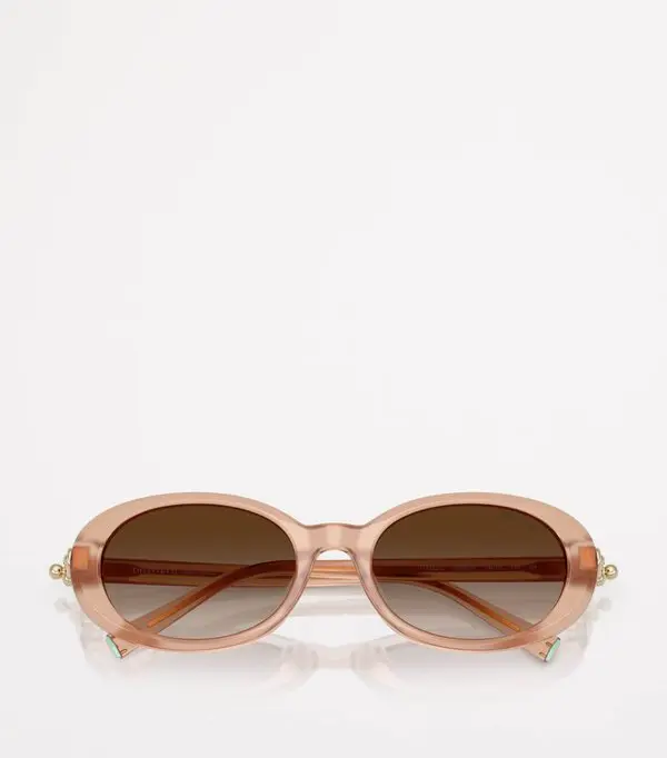 Tiffany & Co. Oval Acetate Sunglasses - Beige