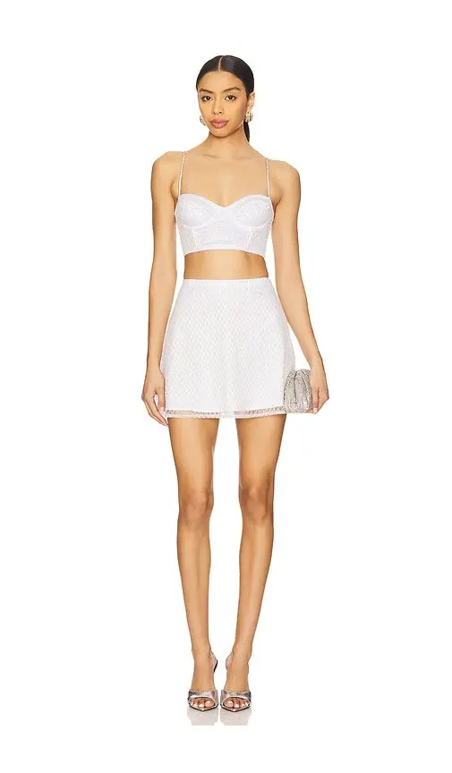 For Love & Lemons Glitter Grid Bustier Top In . Also - White