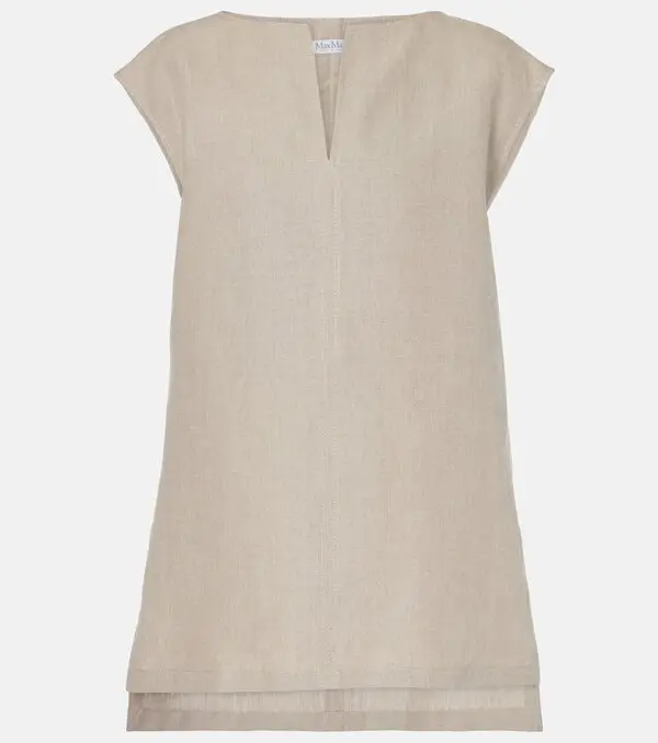 Max Mara Colombo Linen Top - Beige