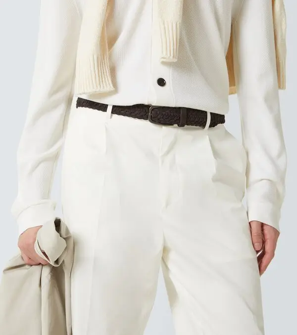 Zegna Braided Leather Belt - Brown