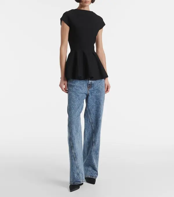 Alaïa Peplum Top - Black