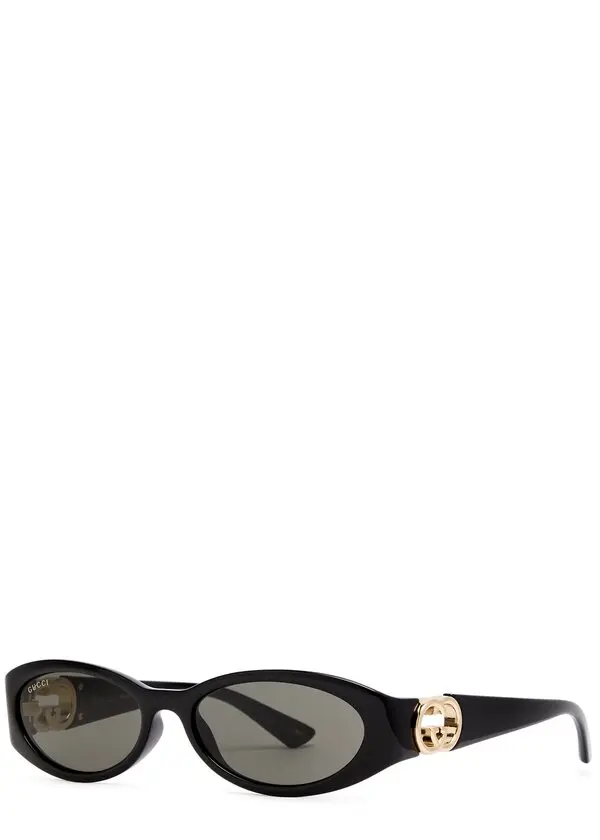 Gucci Oval Frame Sunglasses - Black