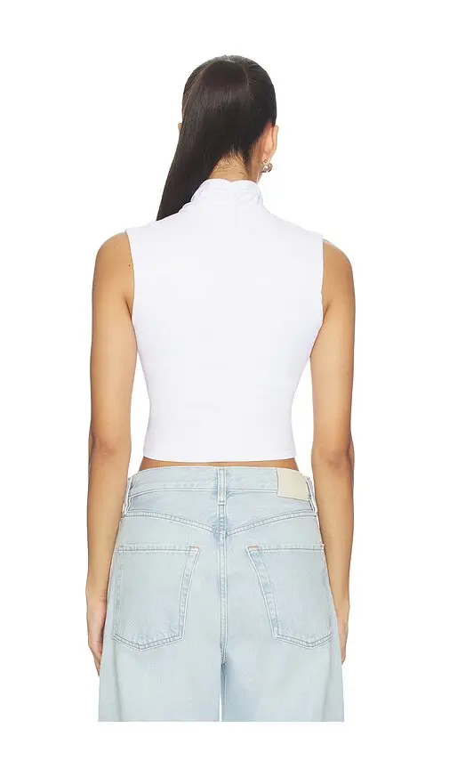 Susana Monaco Square Wire Gathered Sleeveless Top - White
