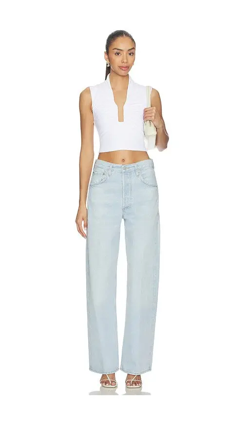 Susana Monaco Square Wire Gathered Sleeveless Top - White