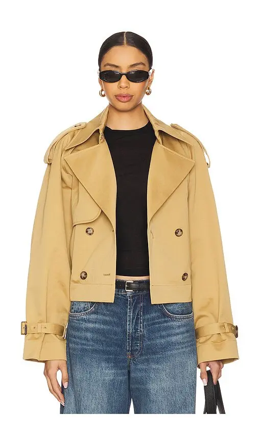 IVY OAK Cropped Trench Coat