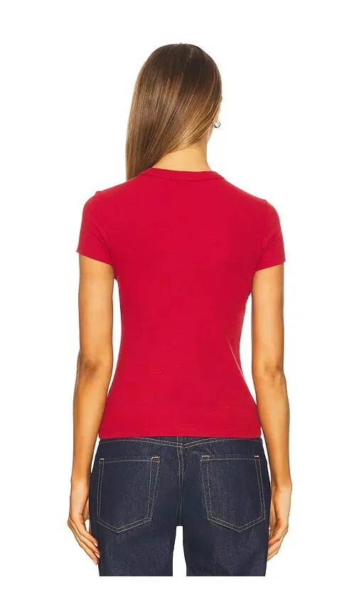 Cotton Citizen Verona Tee Ribbed Jersey Top - Red