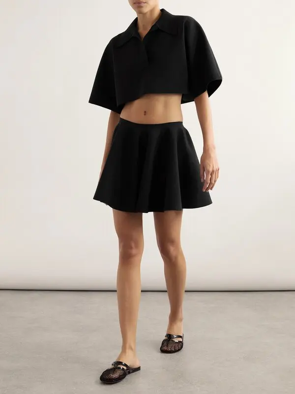 Alaïa Pleated Stretch-knit Mini Skirt