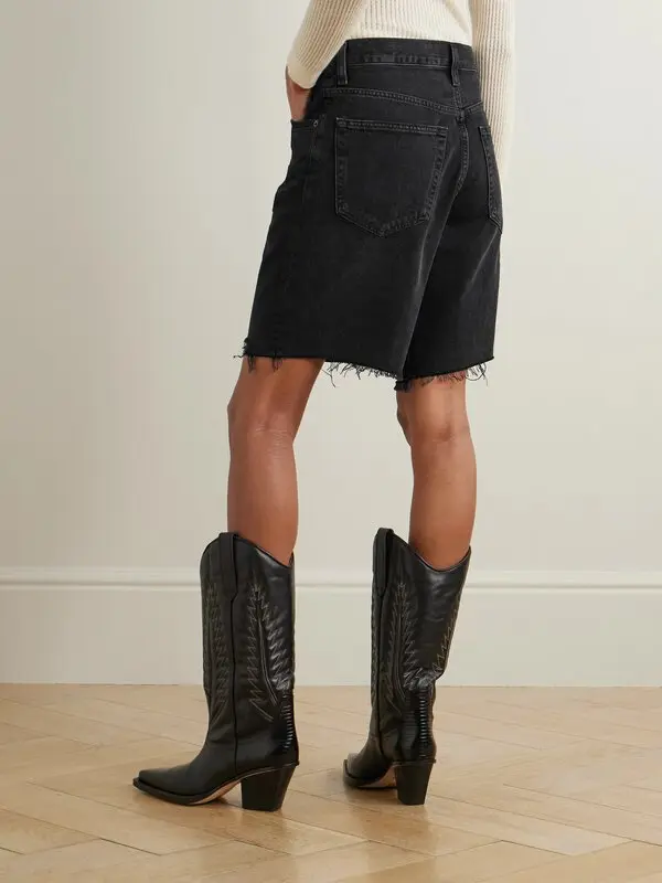AGOLDE Indra Distressed Denim Shorts