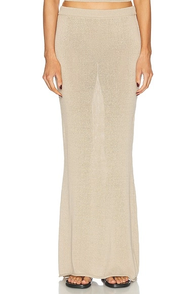 SEROYA Kora Knit Maxi Skirt - Stone