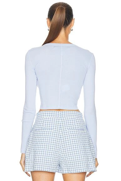 Enza Costa Supima Baby Rib Long Sleeve Cropped Top
