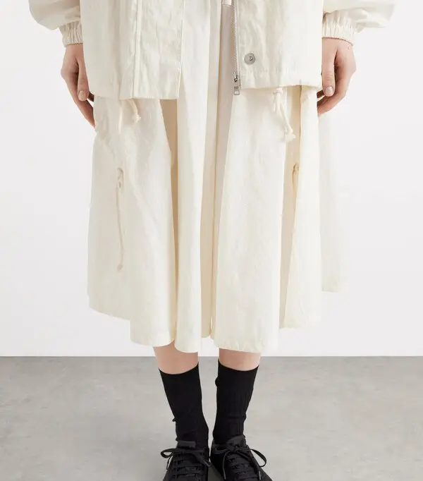 Prada Cotton-blend Midi Skirt - Neutral