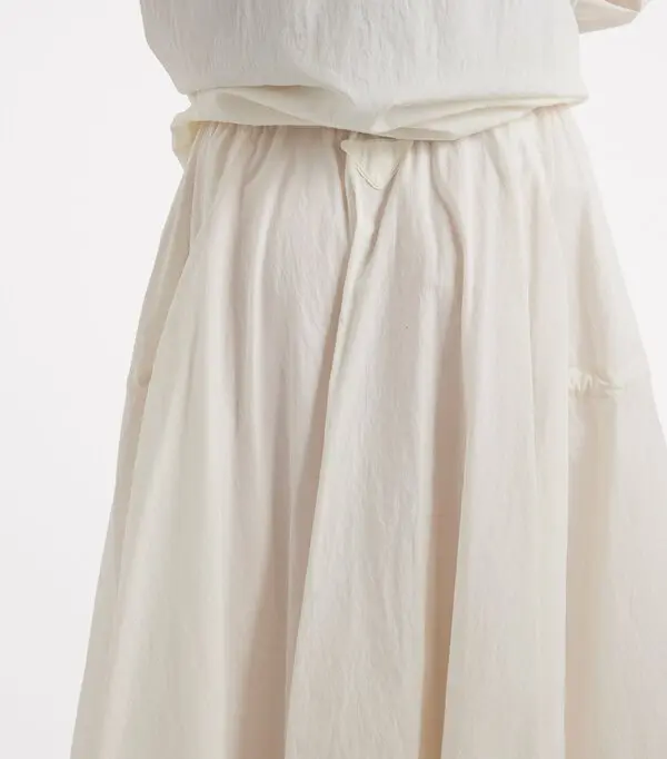 Prada Cotton-blend Midi Skirt - Neutral