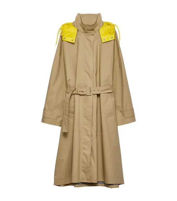 Prada Cotton Belted Trench Coat