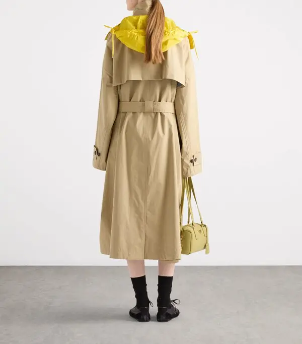 Prada Cotton Belted Trench Coat