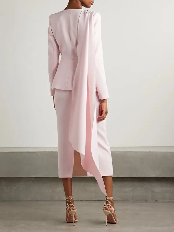 Sabina Bilenko Embellished Draped Crepe Jacket