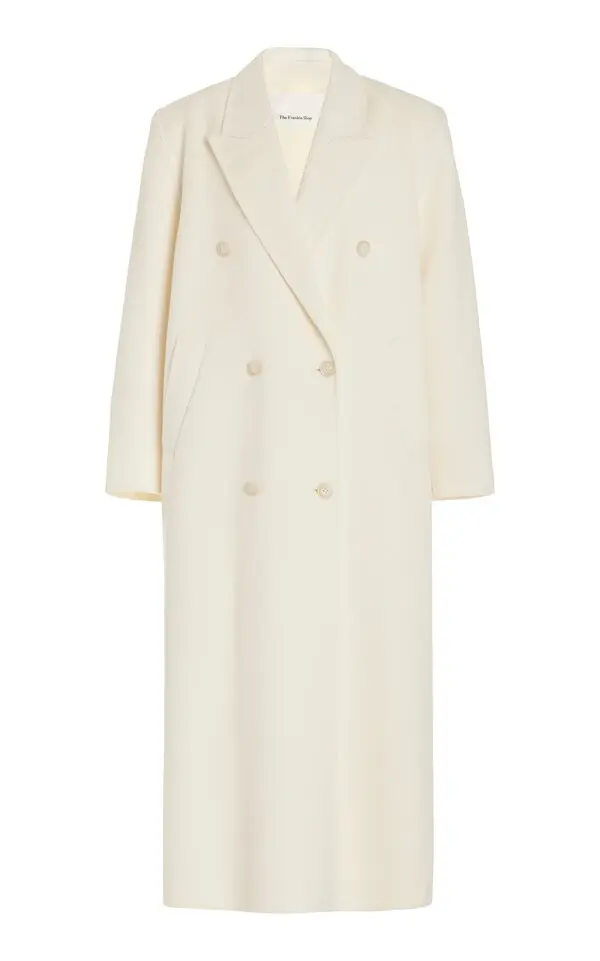 THE FRANKIE SHOP Gaia Double-breasted Wool-blend Coat - Ivory